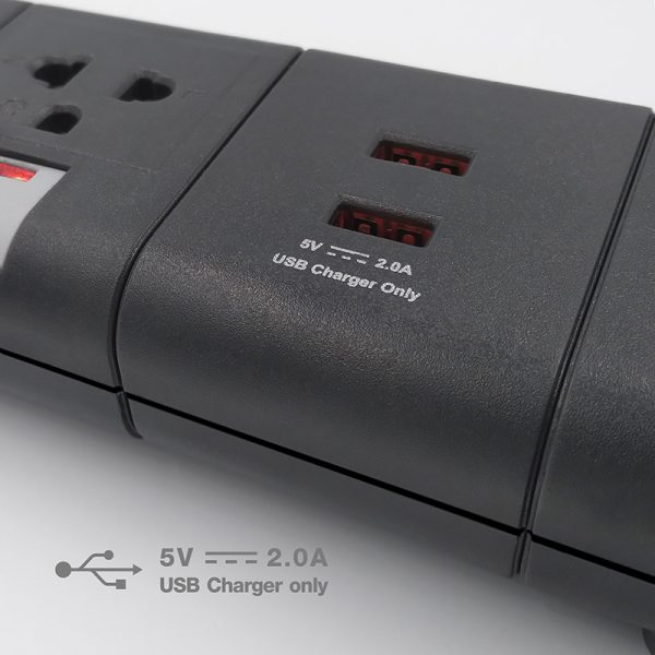 ปลั๊กไฟ รางปลั๊กไฟ ปลั๊กสามตา มาตราฐานมอก. Storm PC Guard USB สวิทช์สี - Storm International Company